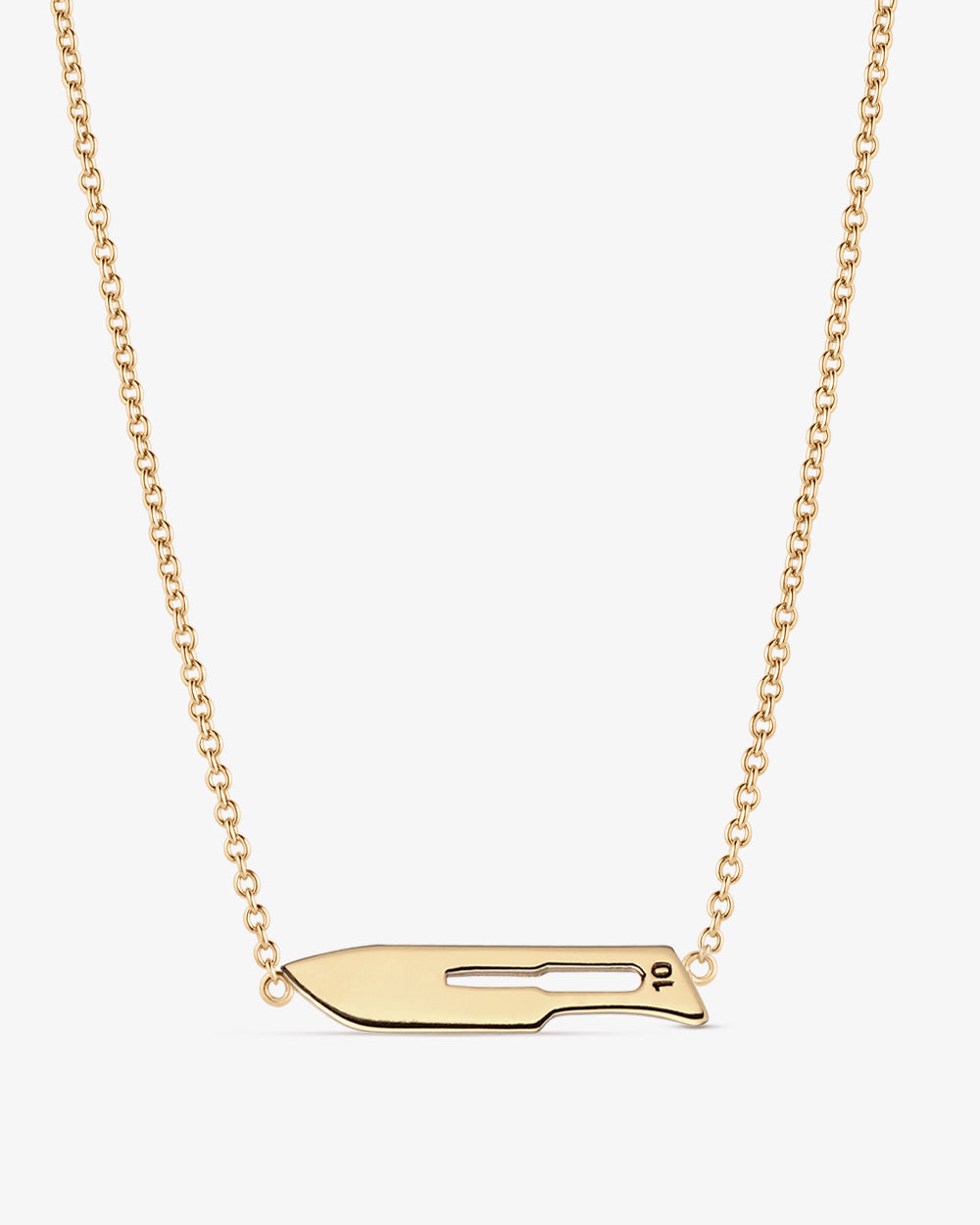 10 Blade Surgery Dermaplane Necklace in 14K Solid Gold | Fine Jewelry ...