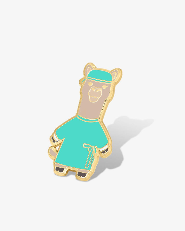 Trauma Llama in Surgical Scrubs Lapel Pin – V Coterie