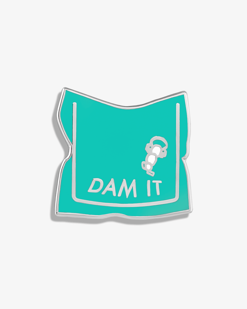Dam It Rubber Dam Lapel Pin V Coterie